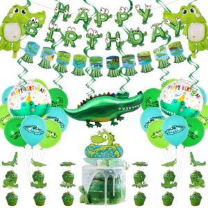 forest crocodile theme birthday decorations children's creative party supplies animal birthday party supplies (b)