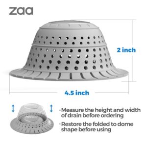 zaa Bathtub Drain Hair Catcher, Silicone Collapsible 1 Pack Drain Protector for Pop-Up and Regular Drains of Shower, Bathtub, Tub, Bathroom, Sink