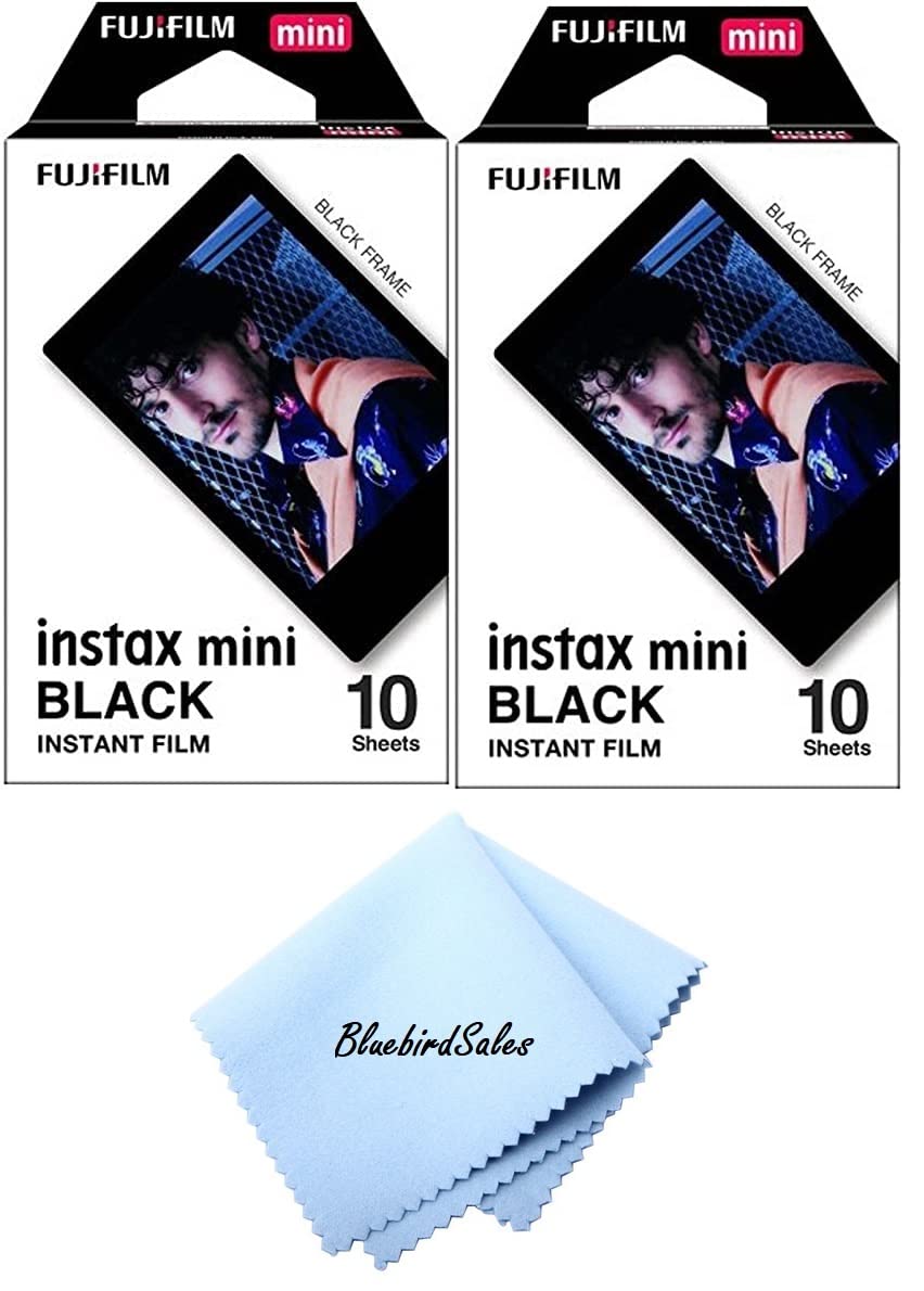 Fujifilm Instant Mini Black Frame Film BluebirdSales Starter Kit (2 Pack) 20 Exposures