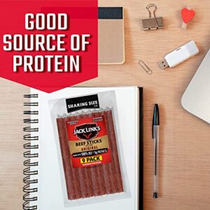 Jack Link's Beef Sticks, Original – Protein Snack, Meat Stick, Made with 100% Beef, No Added MSG** – 7.2 Oz.