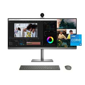 hp envy 34 inch all-in-one desktop pc, wuhd display, intel core i5-12400, 16 gb ram, 512 gb ssd, nvidia geforce gtx 1650 graphics, windows 11 home, 34-c1010 (2023),silver