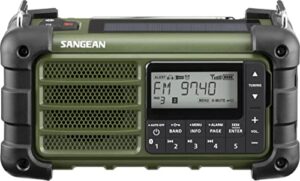 sangean mmr-99 am/fm-rbds/bluetooth/aux/weather/multi-powered digital tuning emergency radio, forest green