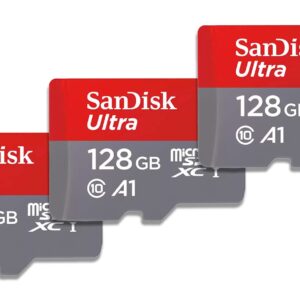 SanDisk 128GB 3-Pack Ultra microSDXC UHS-I Memory Card (3x128GB) with Adapter [New Version]