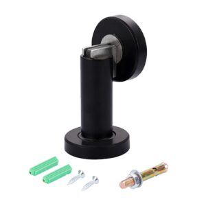 tinypoint door stopper, magnetic door stop with screws, premium stainless steel, stronger mount magnetic door catch, heavy duty door holder, hold your door open (black)