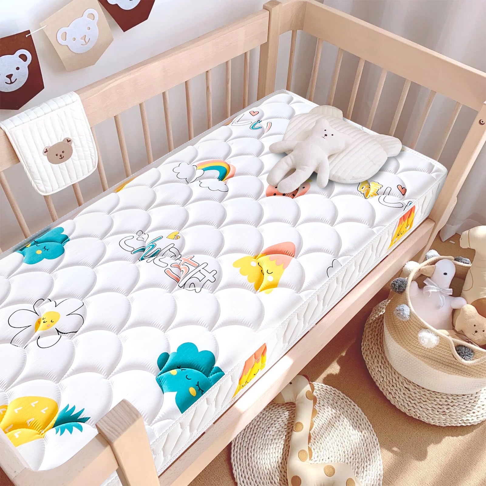 Tiankehan Crib and Toddler Mattress - 52" x 27.6" x 5" - Breathable - Firm - Standard Size Baby Mattress for Crib and Toddler Bed - Premium Foam Baby Crib Mattress - Toddler Mattress for Toddler Bed…