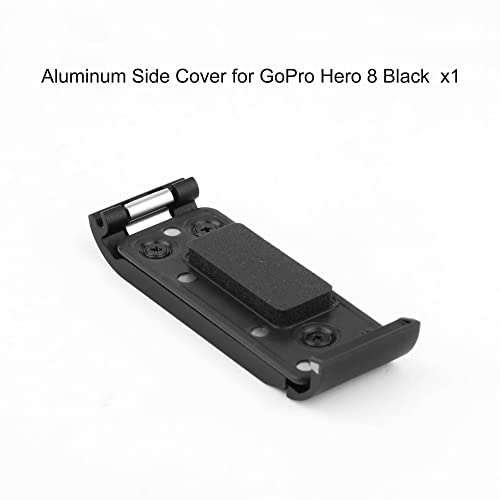 YALLSAME Replacement Side Door Aluminium Wateproof Battery Cover for GoPro Hero 8 Black Repair Accessories for GoPro 8 33ft Waterproof SD Card Slot Lid Battery Cover