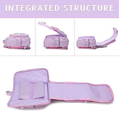 Maod Toddler Backpack for Girls School Kids Backpacks for Elementary with Padded Shoulders and A Free Pendant (Purple)