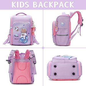 Maod Toddler Backpack for Girls School Kids Backpacks for Elementary with Padded Shoulders and A Free Pendant (Purple)