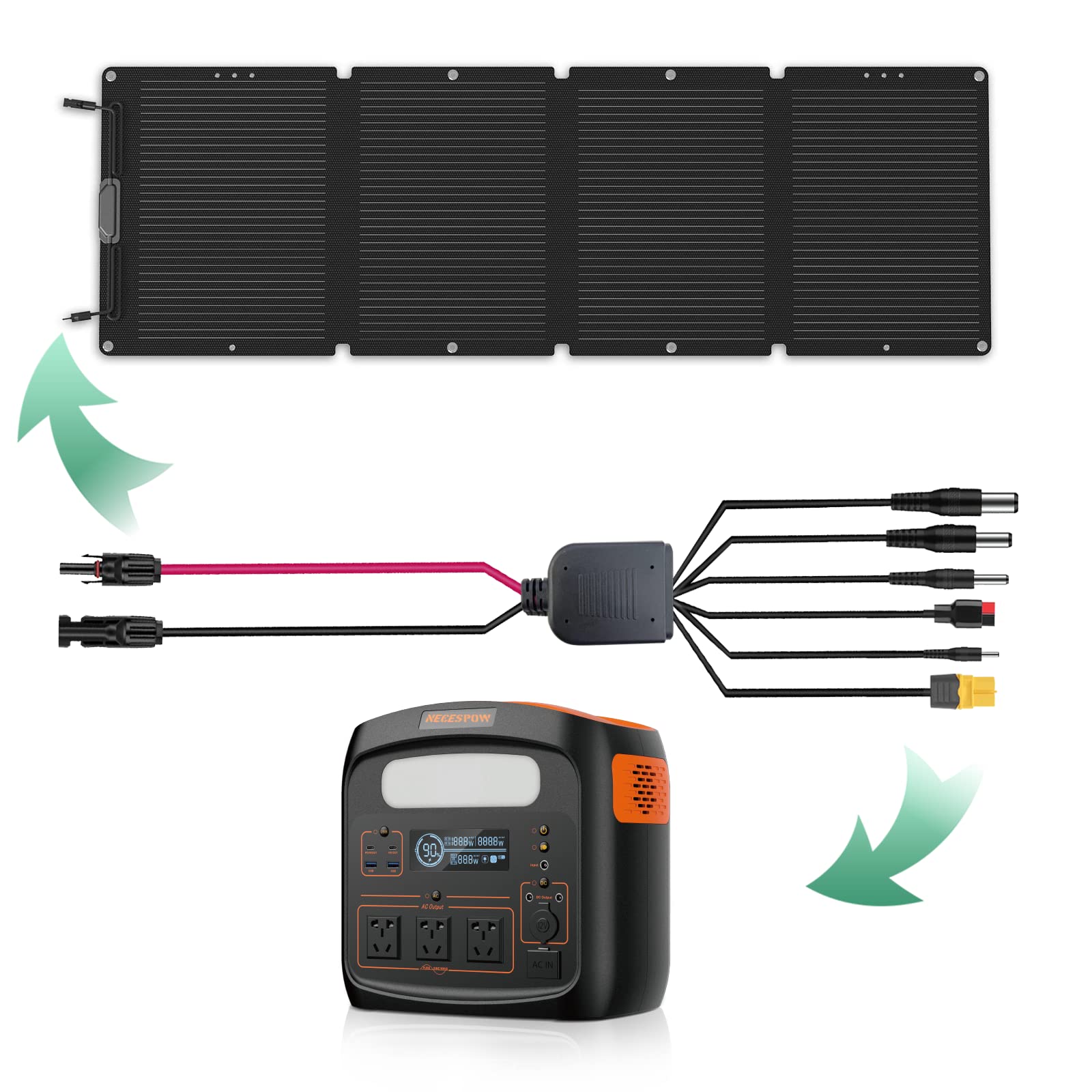 NECESPOW 6-in-1 Solar Connector Kit with Female and Male Connectors, Universal Solar Adapter Cable Compatable for Solar Panel & Solar Power Staion