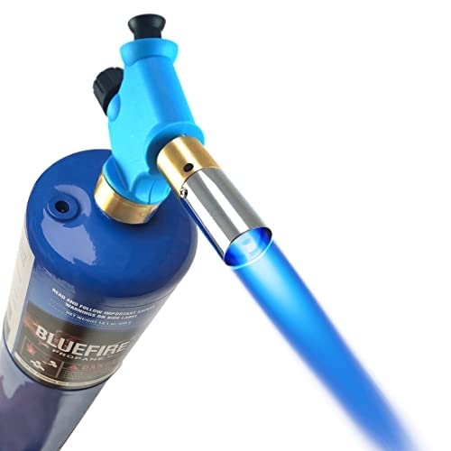 BLUEFIRE Handy Cyclone Torch Head Only Push Button Trigger Start Nozzle Torch Fuel by Propane MAPP MAP PRO Gas Cylinder Welding Soldering Brazing Cooking Glass Beads DIY