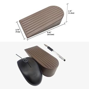 Big Rubber Door Stoppers 2 Packs Heavy Duty Wedge Door Stop for All Floors 1.9 Inches Non-Scratching Doorstops Special for Home Office School Hotel Heavy Door (Brown)