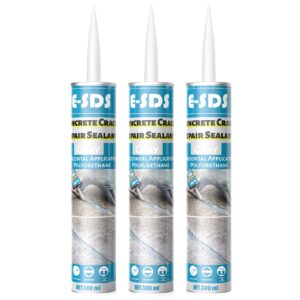 e-sds concrete crack filler and sealant self-leveling, polyurethane construction crack flexible sealant sealing horizontal cracks, gray 10.5 fl. oz (3 pack)