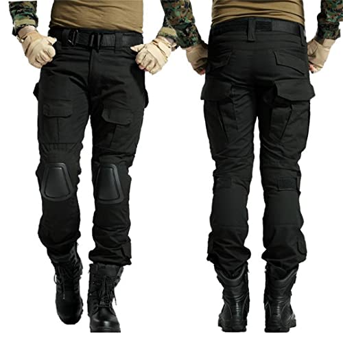 Hcclijo Men Combat Knee Tactical Military Army Trousers Hiking Camouflage Pants Ruin Gray XL