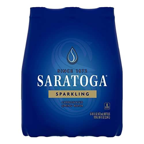 Saratoga Sparkling Spring Water Bottle PET, 16 Oz, 6-Pack