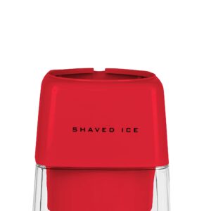 Nostalgia Retro Electric Table-Top Snow Cone Maker, Vintage Shaved Ice Machine Includes 1 Reusable Plastic Cup and Ice Mold, Red