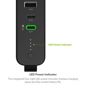 mophie powerstation pro AC (2023)-27,000 mAh External Battery compatbile With MacBook&iPad Portable PD battery with 100W of AC&60W USB-C Fast Charge integrated carry strap-USB-C cable included, Black