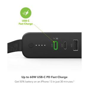 mophie powerstation pro AC (2023)-27,000 mAh External Battery compatbile With MacBook&iPad Portable PD battery with 100W of AC&60W USB-C Fast Charge integrated carry strap-USB-C cable included, Black