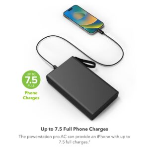 mophie powerstation pro AC (2023)-27,000 mAh External Battery compatbile With MacBook&iPad Portable PD battery with 100W of AC&60W USB-C Fast Charge integrated carry strap-USB-C cable included, Black