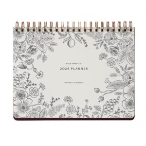 RIFLE PAPER CO. 2024 Blossom 12-Month Top Spiral Planner - Monthly and Weekly Dated Planner, Sturdy Double Spiral Top, Space for Monthly Notes and Weekly To Do List