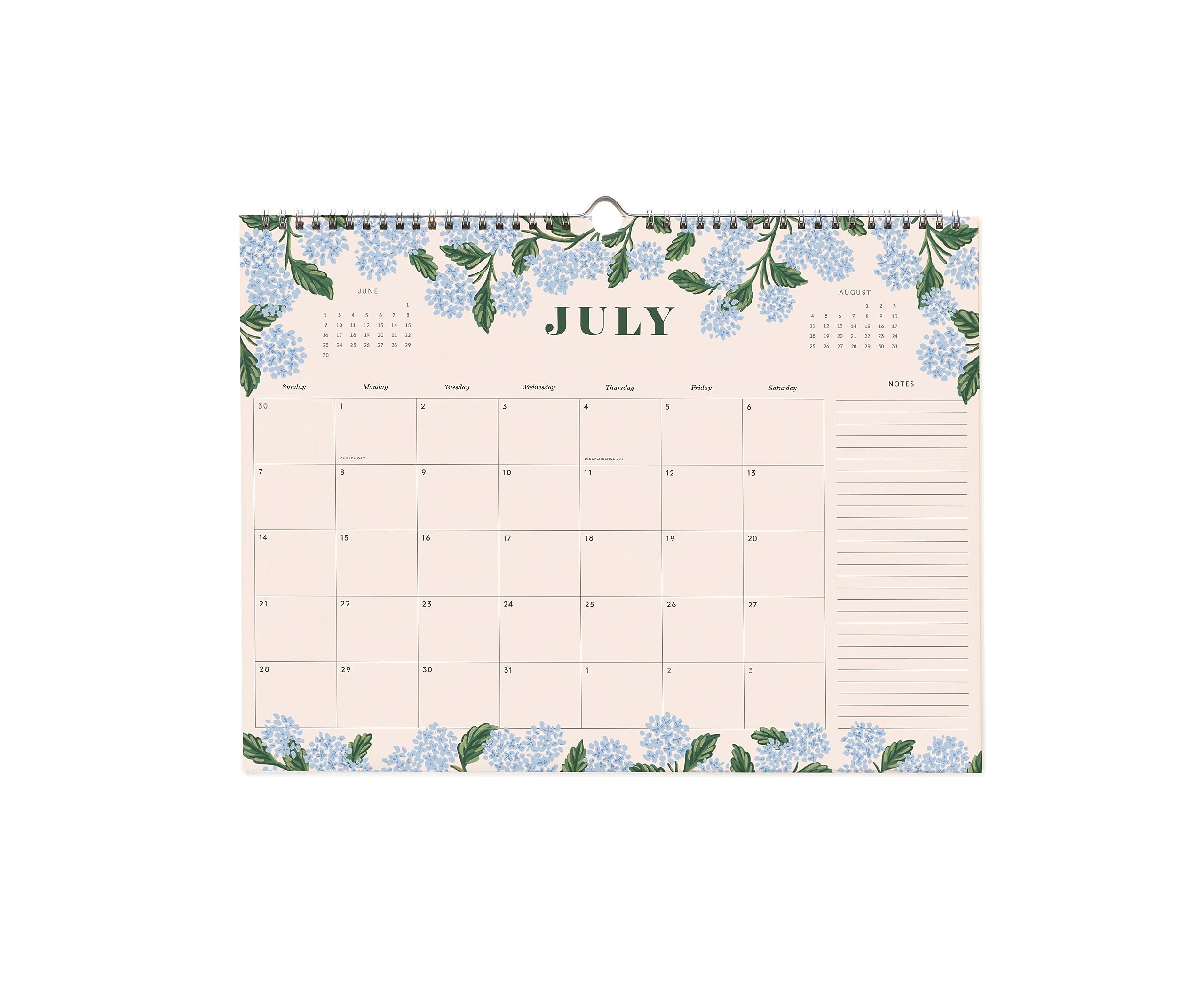 RIFLE PAPER CO. 2024 Appointment Calendar | 12 Month Dated Calendar, Space for Daily Engagement and Monthly Notes, Double Spiral with Center Notch for Easy Hanging (12" L x 16" W), Blossom