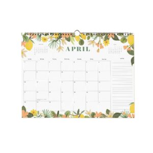 RIFLE PAPER CO. 2024 Appointment Calendar | 12 Month Dated Calendar, Space for Daily Engagement and Monthly Notes, Double Spiral with Center Notch for Easy Hanging (12" L x 16" W), Blossom