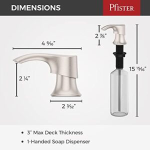 Pfister SoloTilt Soap Dispenser for Kitchen Sink, 16-Ounce Bottle Included, Spot Defense Stainless Steel Finish, KSDKEMGS