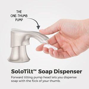 Pfister SoloTilt Soap Dispenser for Kitchen Sink, 16-Ounce Bottle Included, Spot Defense Stainless Steel Finish, KSDKEMGS