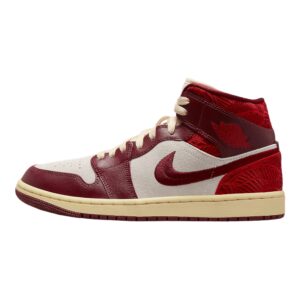 jordan womens aj1 mid se shoes,team red/university red-sail,10.5