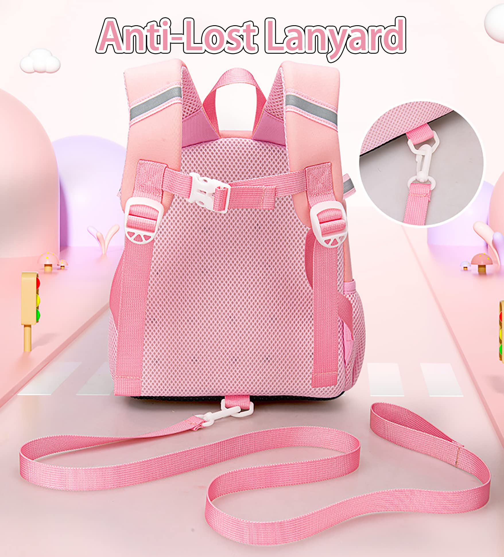 kvcezxu Kids Backpack Cute Bunny School bag and Shoulder Bag 2Pcs Set, Anti-Lost Children Toddler Small Schoolbag BookBag For Boys Girls Pink Small