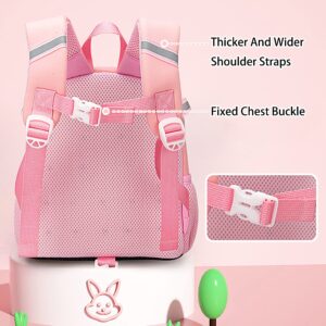 kvcezxu Kids Backpack Cute Bunny School bag and Shoulder Bag 2Pcs Set, Anti-Lost Children Toddler Small Schoolbag BookBag For Boys Girls Pink Small