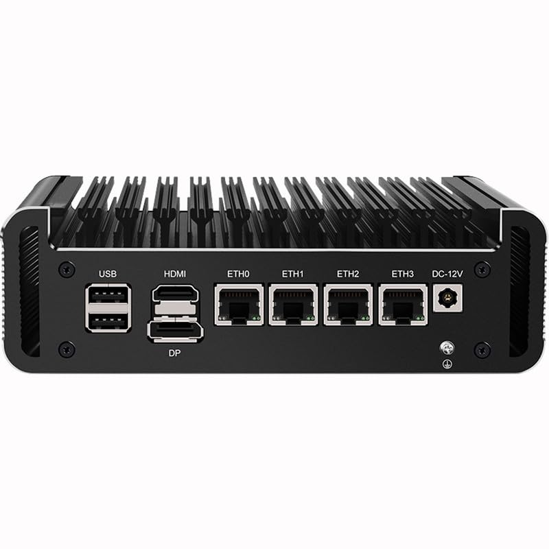 SENSTUN Micro Firewall Appliance, 4 Inter i226-V 2.5Gbe LAN Ports, Fanless Mini PC Celeron N5105 Quad Core, Support AES-NI Barebone Router PC VPN, 8 GB RAM 128 GB SSD