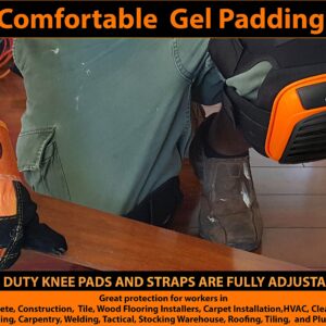 CARIB GEAR PRO Safty Knee Pads for Men and Women Work Construction | Work Heavy Duty Comfortable Anti-slip Double Straps Gel Knee Pads Tools for Flooring Cleaning, Tiling, Roofing and Gardening