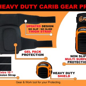 CARIB GEAR PRO Safty Knee Pads for Men and Women Work Construction | Work Heavy Duty Comfortable Anti-slip Double Straps Gel Knee Pads Tools for Flooring Cleaning, Tiling, Roofing and Gardening