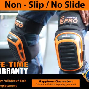 CARIB GEAR PRO Safty Knee Pads for Men and Women Work Construction | Work Heavy Duty Comfortable Anti-slip Double Straps Gel Knee Pads Tools for Flooring Cleaning, Tiling, Roofing and Gardening