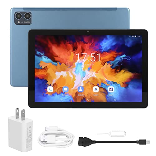 Airshi 10.1 Inch Tablet, Gaming Tablet 100 to 240 V Blue 1920x1200 IPS Integrated GPS for Office (US Plug)