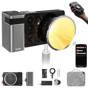 zhiyun molus x100 led video light,portable 100w 2700k-6500k cri 95+ tlci 97+ with bluetooth app brightness control,combo