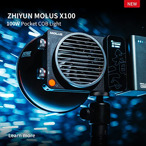 Zhiyun MOLUS X100 LED Video Light,Portable 100W 2700K-6500K CRI 95+ TLCI 97+ with Bluetooth App Brightness Control,Combo