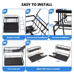 REALINN Under Sink Organizers and Storage, Silent Glide Pull Out Cabinet Organizer, 2 Tier Sliding Organizer for Kitchen Bathroom Laundry