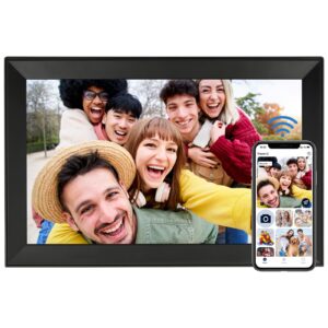 aeezo 15.6 inch wifi digital picture frame, full hd touchscreen smart digital photo frame with 32gb storage, auto-rotate, easy setup to share photos or videos via aimor app, wall mountable