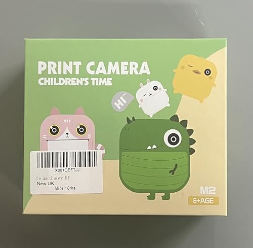 AURTEC Instant Camera for Kids, Mini Thermal Printing Camera, No Ink Required, 48MP Dual Camera,1080P HD Video, 32G TF Card, 3 Print Paper, 2.4 Inch Color Screen, Cute Animal Cartoon Design, Dinosaur