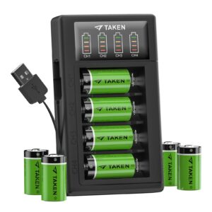 taken 8 pack cr123a lithium batteries 3.7v 123 batteries lithium [can be recharged] with charger for arlo vmc3030 vmk3200 vms3330 3430 3530