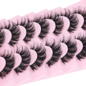 Half False Eyelashes Natural Look Lashes Cat Eye Lashes Wispy Eyelashes with Clear Band 3D Curly Fake Lashes Pack by Focipeysa