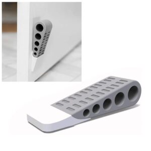 1 pcs door stopper, anti-slip rubber door stop with white holder, heavy duty safe door floor protector, wedge premium rubber door stops door chucks stoppers for home office bottom of door