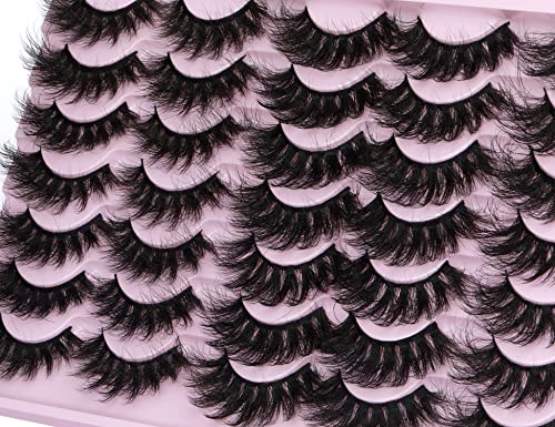 Mink Lashes Fluffy False Eyelashes Dramatic Mink Lashes with False Eyelash Applicator 3D Curly Fake Eyelashes 18-22mm 3 Different Style 21 Pairs Eye Lashes Pack by FANXITON