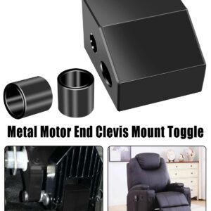 Metal Motor End Clevis Mount Toggle Fit for La-Z-boy Power Recliners Parts, Aluminum Black