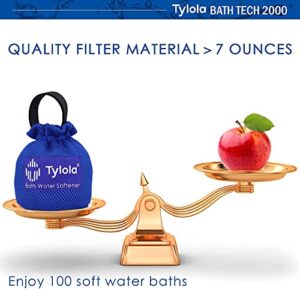 Tylola Showers-Hard Water Filter for Bathtub Faucet Spout.Portable Water Softener Removes Heavy Metals Ions-Iron, Lead,Scale.Relieves Dry, Itchy Skin, Eczema and Itchy Scalp.Tylola Bath Tech 2000