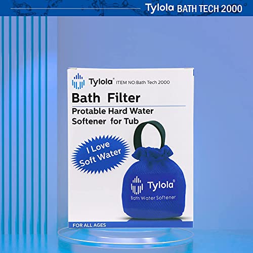 Tylola Showers-Hard Water Filter for Bathtub Faucet Spout.Portable Water Softener Removes Heavy Metals Ions-Iron, Lead,Scale.Relieves Dry, Itchy Skin, Eczema and Itchy Scalp.Tylola Bath Tech 2000