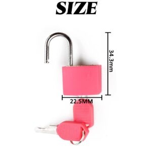 GXXMEI 10PCS Suitcase Locks with Keys, Small Luggage Padlocks Metal Padlocks Mini Keyed Padlock for School Gym Classroom Matching Game (10 Colors)