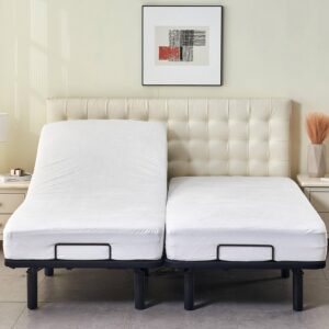 Waterproof Split Queen Mattress Protector for Adjustable Bed (2PCs) 30x80 Soft Soft Terry Surface Fitted Matress Cover