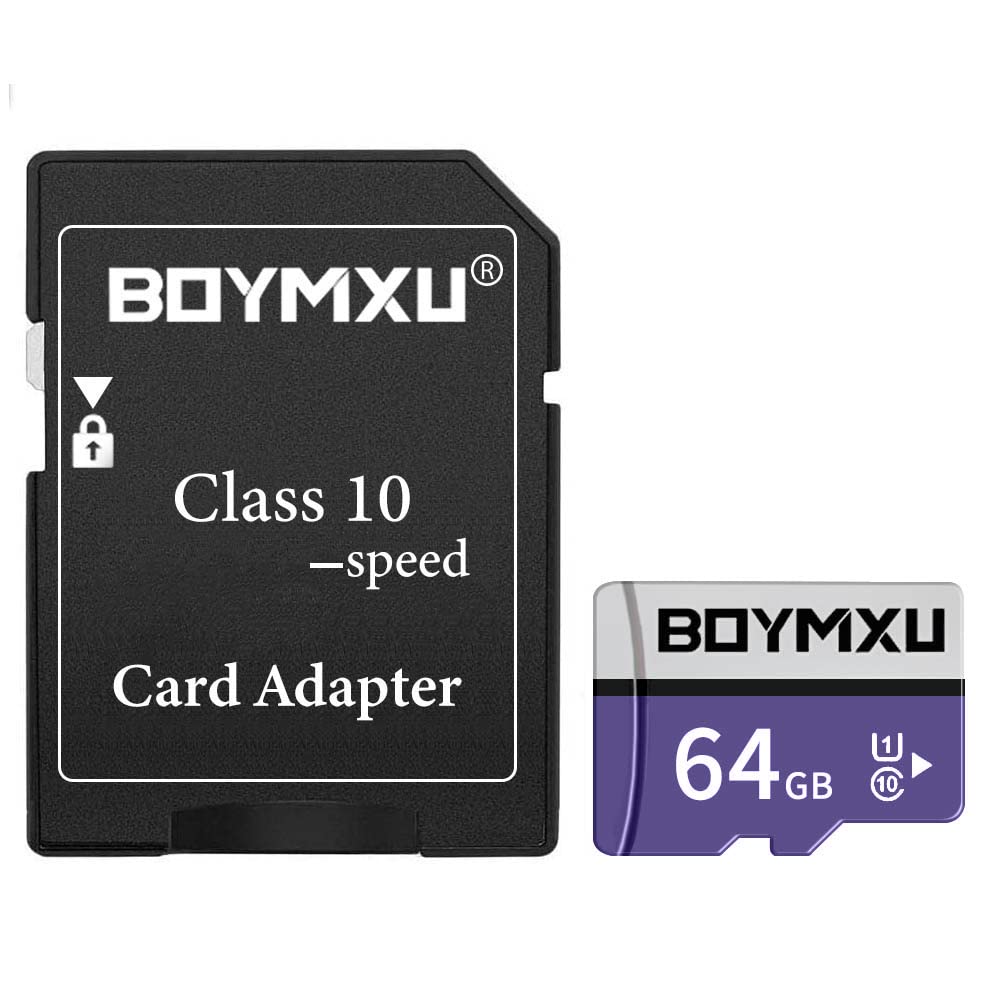 TF Memory Card 64GB,BOYMXU TF Card with Adapter,High Speed Memory Card Class 10 TF Card Memory Card for Phone Camera Computer-Purple